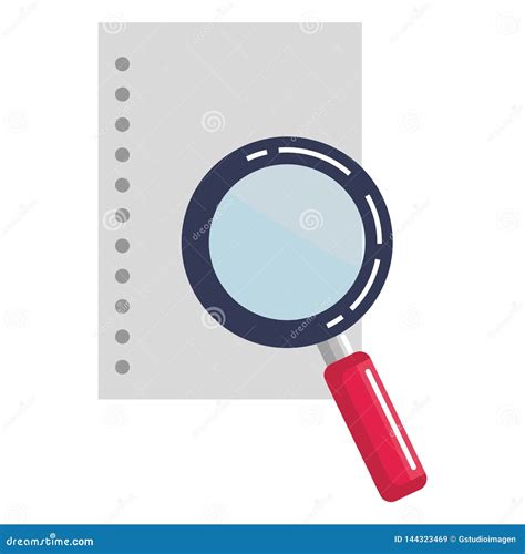Magnifying Glass With Paper Stock Vector Illustration Of Icon