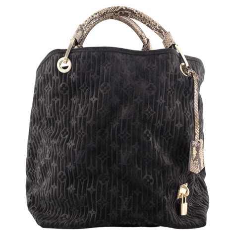 louis vuitton whisper bag monogram suede and python gm at 1stdibs