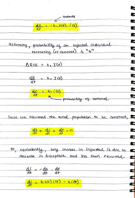 Sir Model For Spread Of Disease Notes Pdf