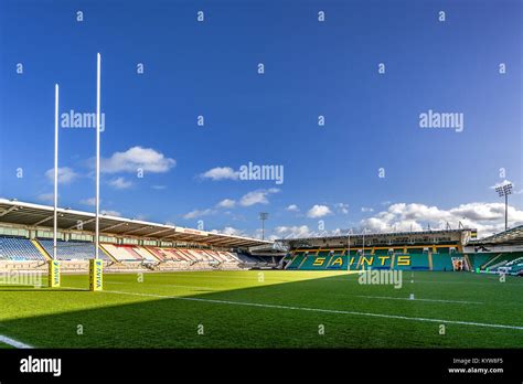 Franklin Gardens The Home Of Northampton Saints Rugby Club Stock Photo