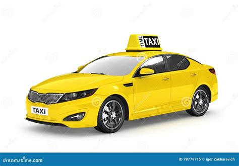 Taxi Amarillo Aislado En El Fondo Blanco Stock De Ilustración