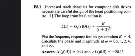 Solved E8 1 Increased Track Densities For Computer Disk