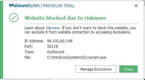 Website Blocked Due To Riskware Resolved Malware Removal Logs