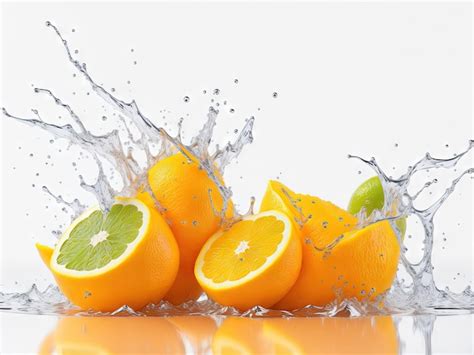 Premium Ai Image Citrus Fruits Isolated On White Background Ai Generative