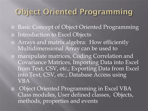 Vba For Financial Engg Course Structure Ppt