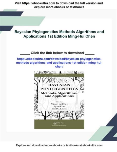bayesian phylogenetics methods algorithms and applications 1st edition