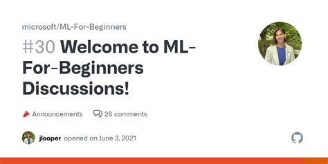 Welcome To ML For Beginners Discussions Microsoft ML For Beginners Discussion GitHub