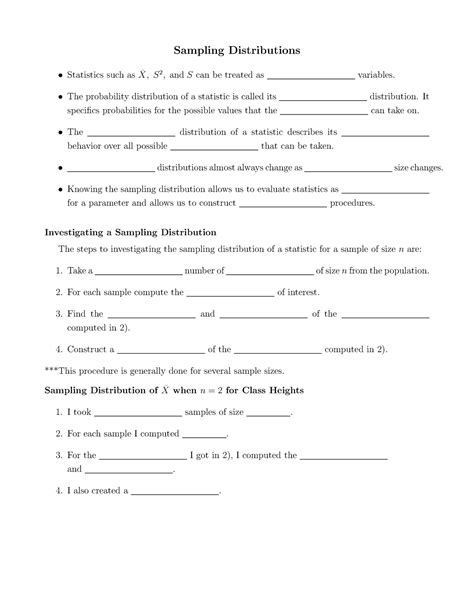Sampling Distributions The Probability Distribution Of A Statistic Is Called Its Distribution
