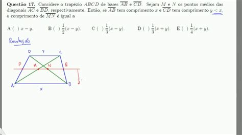 ITA14M Q17 ITA14M Q17 Considere o trapézio ABCD de bases YouTube