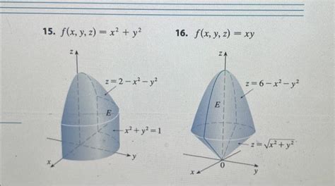 solved 15−16 a express the triple integral ∭ef x y z dv as
