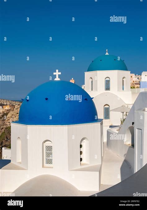 White Churches With Blue Dome Agios Spiridonas St Spyridon And Church Of Anastasis