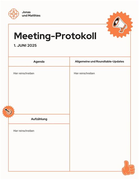 Kostenlos Anpassbare Vorlagen Für Meeting Protokolle Canva