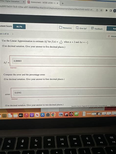 Solved Use The Linear Approximation To Estimate Δf For