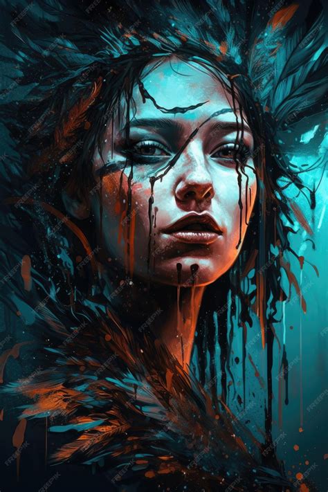 Premium Ai Image Woman Portrait Red Fantasy Character Illustration