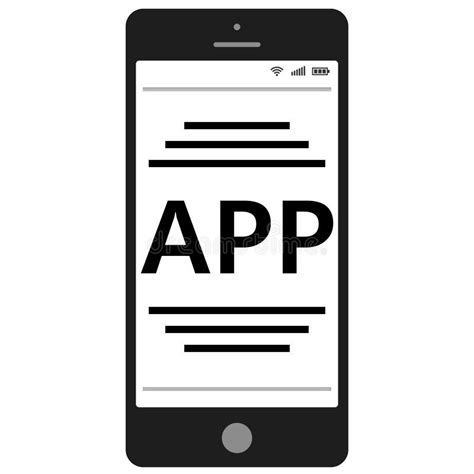 Smartphone Word App On Monitor Vector Symbol Sign Mobile Application
