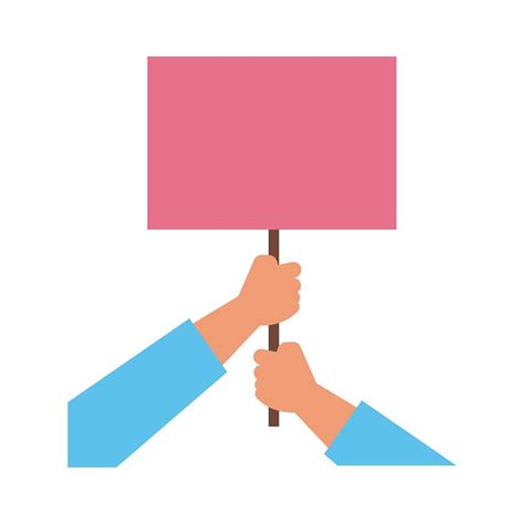Hands Holding Protest Sign Flat Style Icon 1889456 Vector Art At Vecteezy