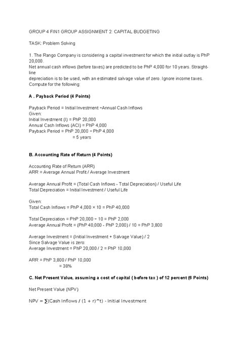Group 4 2nd Assignment Group 4 Fin1 Group Assignment 2 Capital