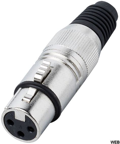 Connettore Cannon XLR Femmina A 3 Pin Metallo E Gomma