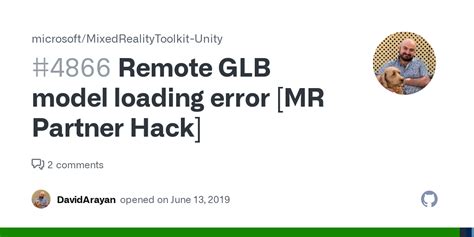 Remote GLB Model Loading Error MR Partner Hack Issue Microsoft MixedRealityToolkit