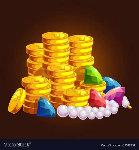 Treasure Of Gold Coins Royalty Free Vector Image