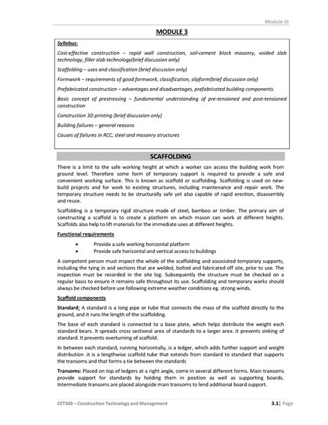 Module 3 CET309 Construction Technology And Management 3 Page