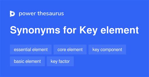 KEY ELEMENT Synonyms 1 755 Similar Words Phrases