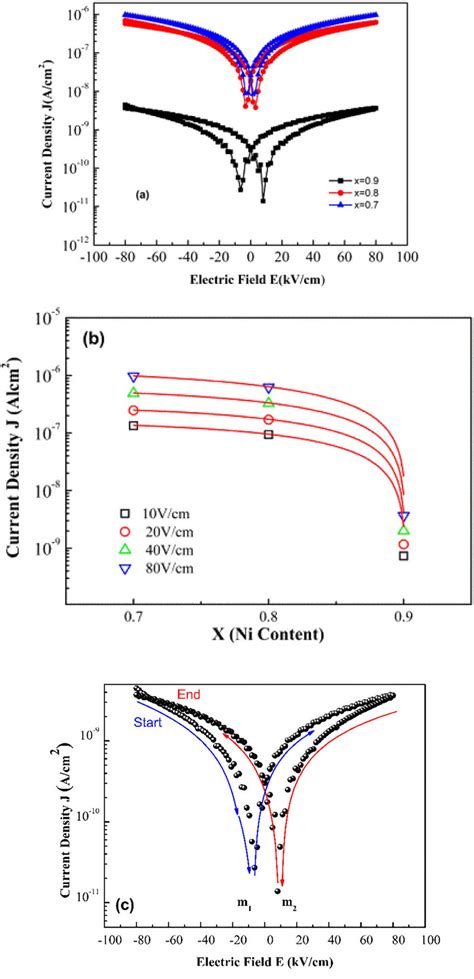A Leakage Current Density As A Function Of Applied Electric Field For