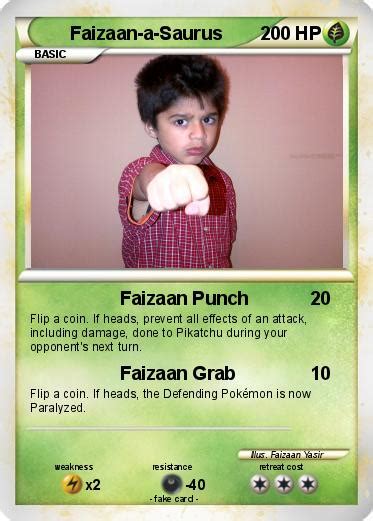 Pokémon Faizaan A Saurus Faizaan Punch My Pokemon Card