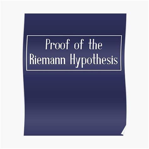 Proof Of The Riemann Hypothesis Math Premium Matte Vertical Poster Sold