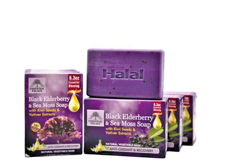 Black Elderberry And Sea Moss Halal Soap Essential Palace