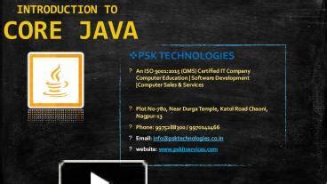 PPT What Is Java Presentation On Introduction To Core Java By PSK Technologies PowerPoint