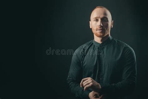 Hipster Handsome Male Model Man With Wearing Black Blank Shirt Casual