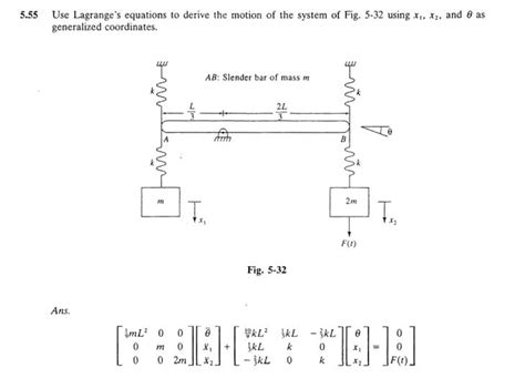 solved use lagrange s equations to derive the motion of the
