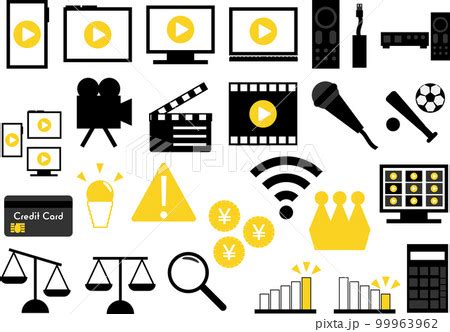 動画配信サービス（VOD）に関するイラストセットのイラスト素材 [99963962] - PIXTA