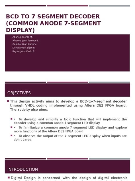 Bcd To 7 Segment Decoder Pdf Logic Synthesis Field Programmable Gate Array