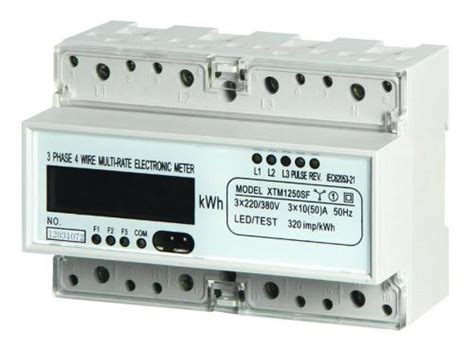 Din Rail Mounting Three Phase Electronic Multi Rate Kilowatt Meter