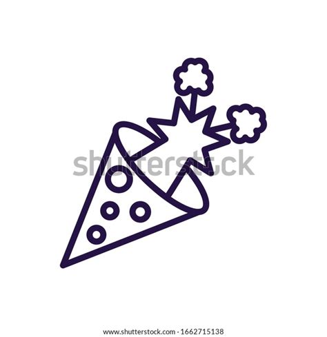Cone Firework Over White Background Line Stock Vector Royalty Free