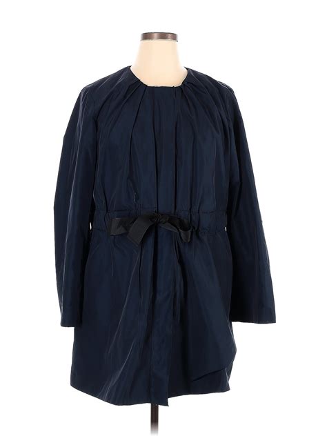 Simply Vera Vera Wang 100 Polyester Solid Navy Blue Jacket Size Xl
