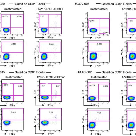 Flow Cytometry Profiles Of Hiv 1 Specific Cd8 T Cells A Shown Are