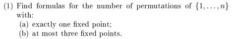 Solved Find Formulas For The Number Of Permutations