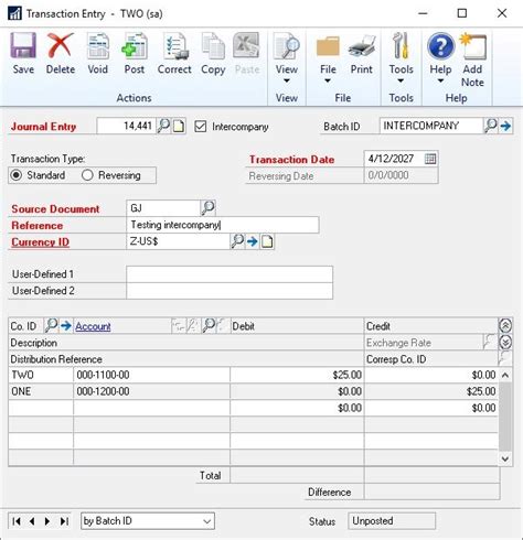 Dynamics Gp Intercompany Transactions Not Displaying Total Or