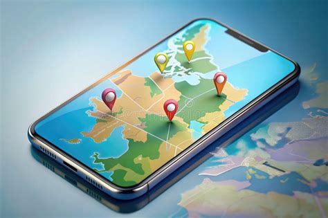 Effortless Navigation A Minimalist Map App Experience For Modern Smartphones Stock Illustration