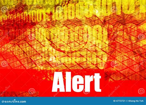 Alert Warning Sign With Digital Binary Code In The Background