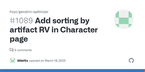 Add Sorting By Artifact Rv In Character Page · Issue 1089 · Frzyc