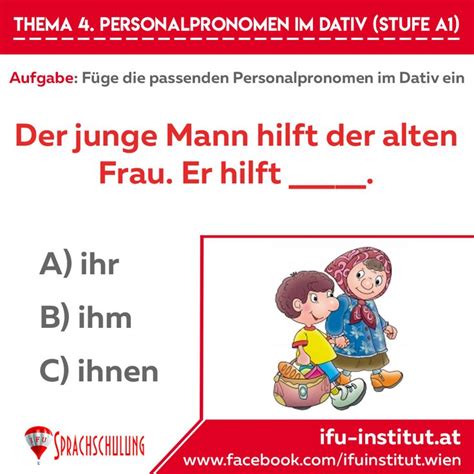 Testaufgaben Zum Thema Personalpronomen Im Dativ Deutsch