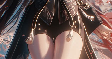 Hu Tao Beautiful Female Legs Bewitching Thighs 胡桃 Pixiv