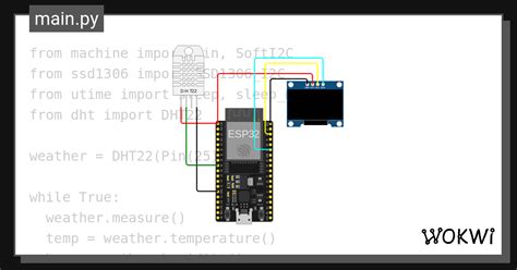 Oled датчик Dht22 вологість і T Wokwi Esp32 Stm32 Arduino Simulator