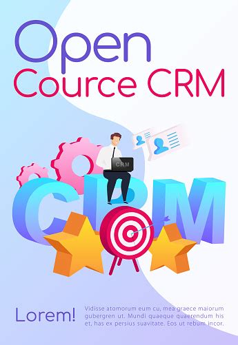 오픈 소스 Crm 포스터 플랫 벡터 템플릿 회사 사용자 정의 브로셔 만화 캐릭터가 있는 한 페이지 컨셉 디자인 대상의