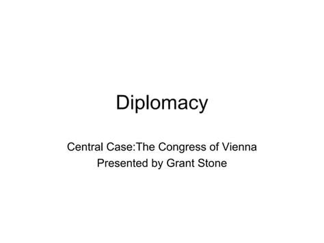 Diplomacy Presentation Ppt