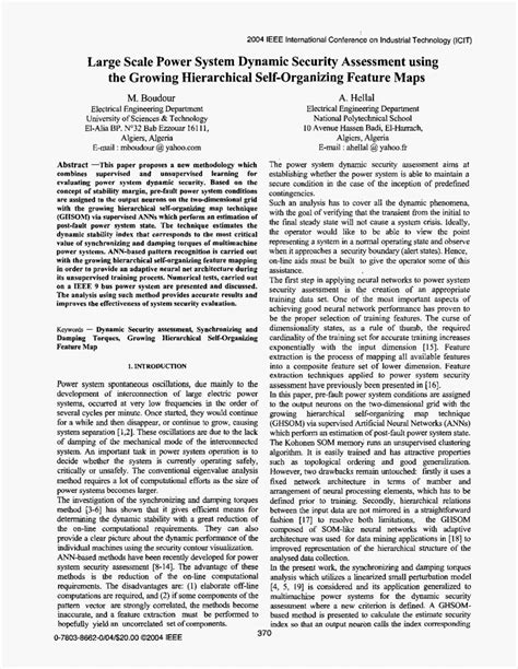 pdf large scale power system dynamic security assessment using the